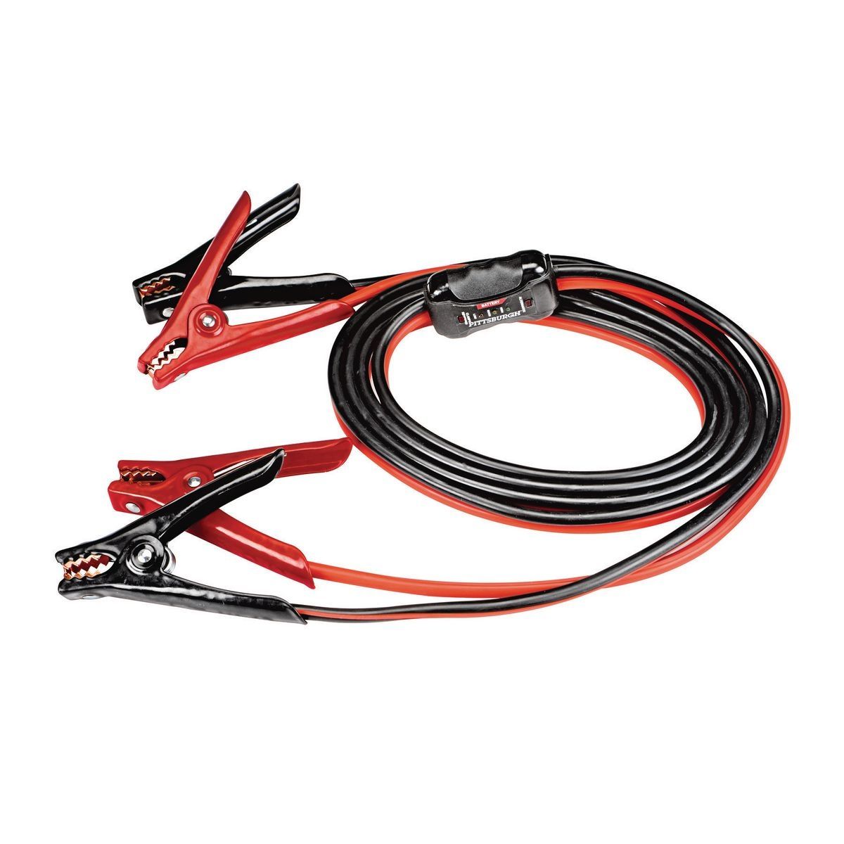 12 Ft 8 Gauge Jumper Cables With Inline Battery Tester